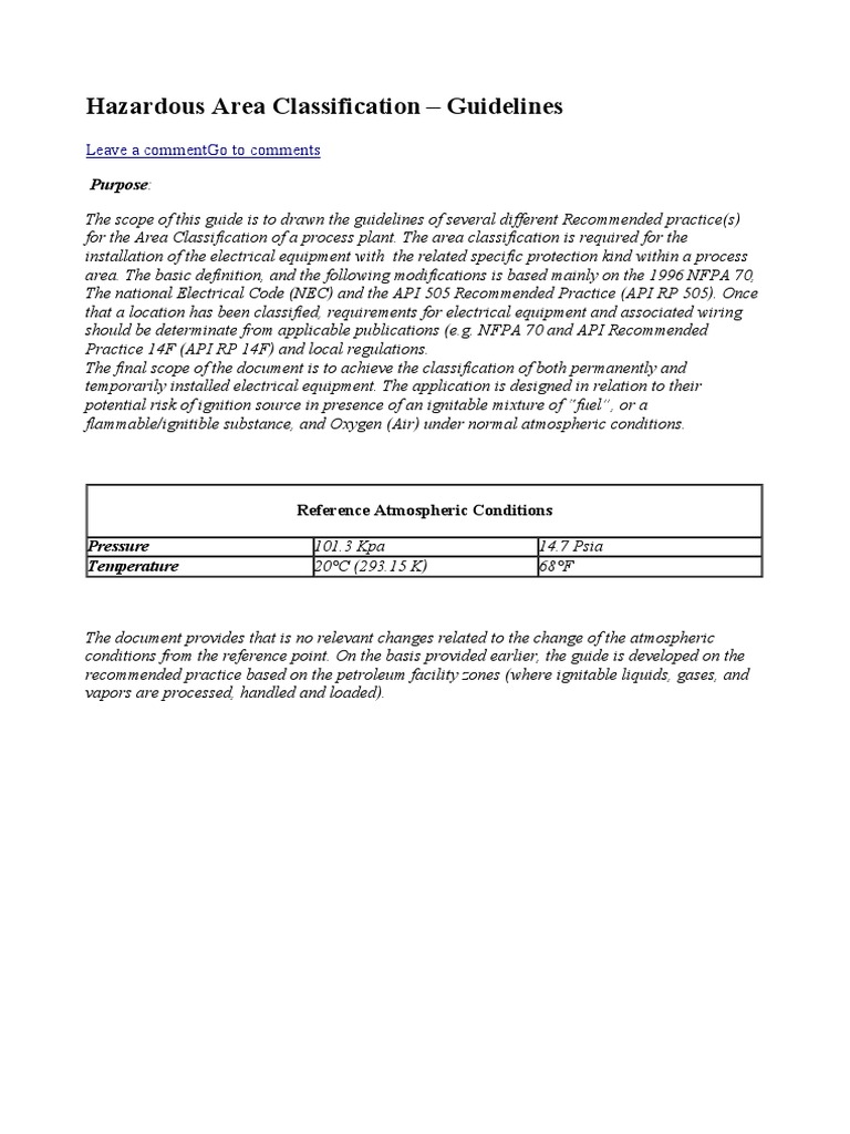 Hazardous Area Classification | PDF | Gases | Chemistry