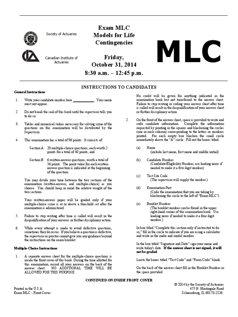 MLC Exam Soa | Life Insurance | Internal Rate Of Return