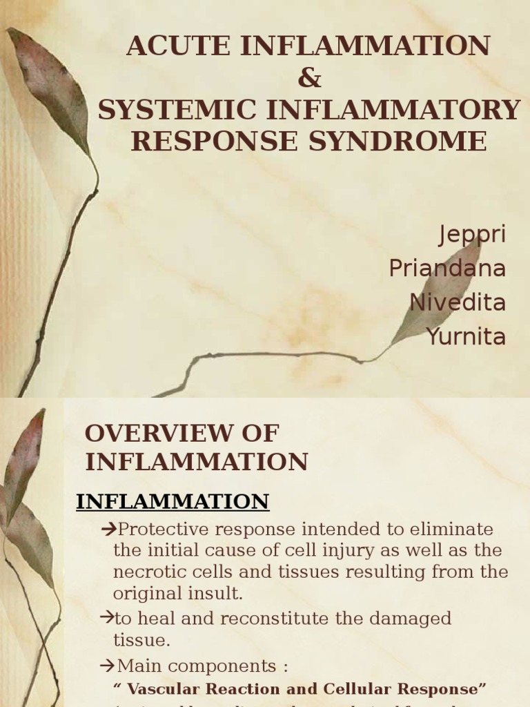 Acute Inflammation & Systemic Inflammatory Response Syndrome | PDF ...