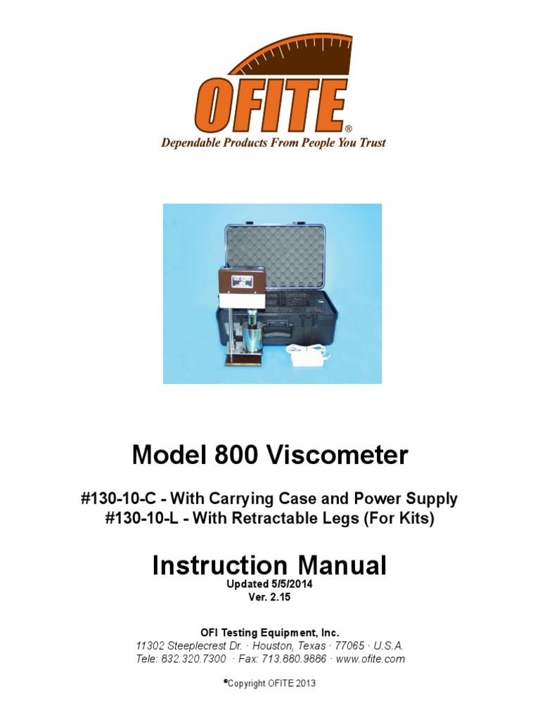 Model 800 Viscometer Instruction Manual | Download Free PDF ...
