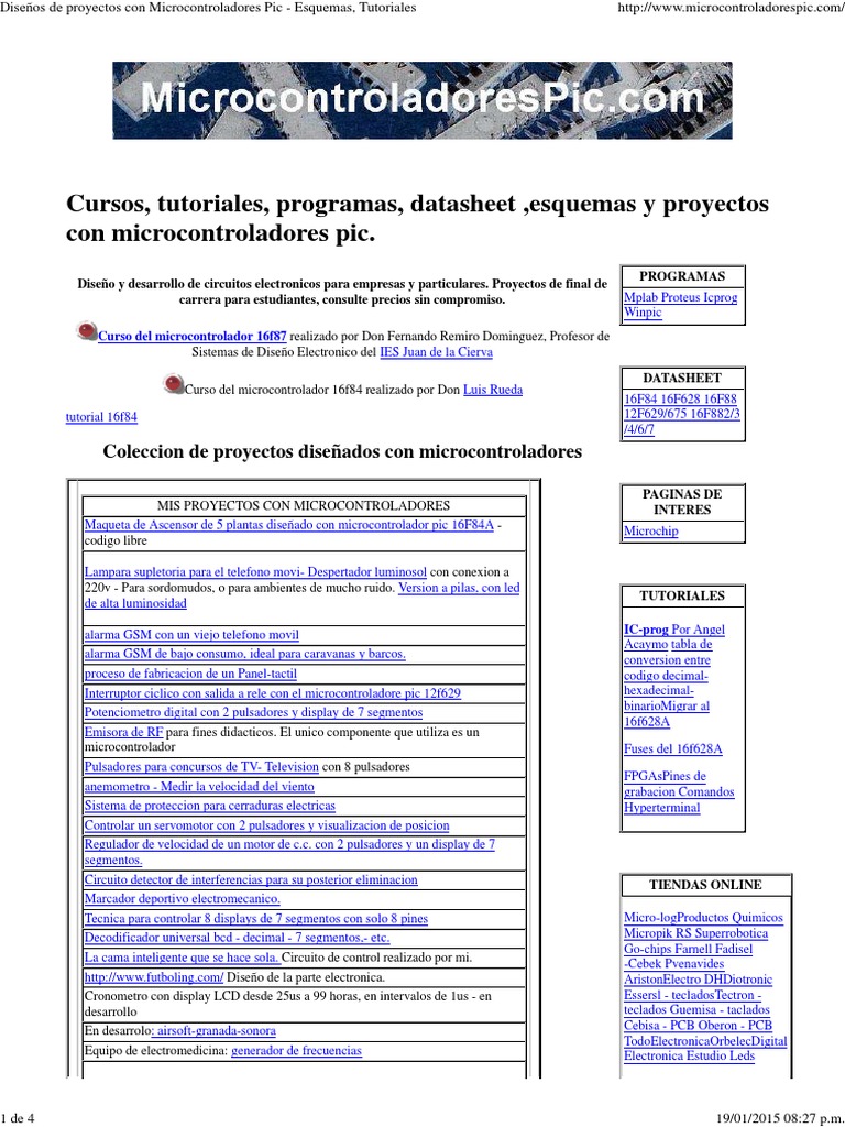Diseños de Proyectos Con Microcontroladores Pic - Esquemas, Tutoriales ...