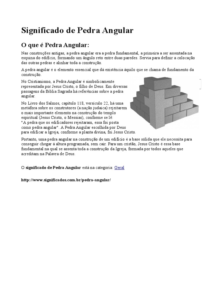 Significado de Pedra Angular | PDF