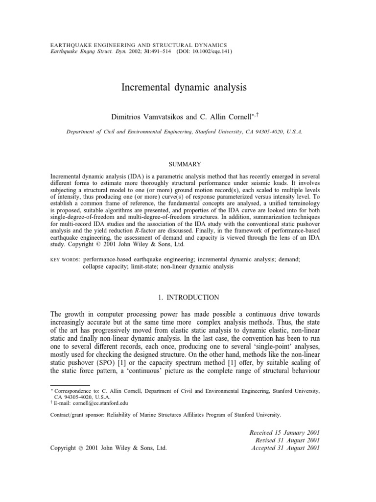 Incremental Dynamic Analysis | PDF | Median | Earthquake Engineering