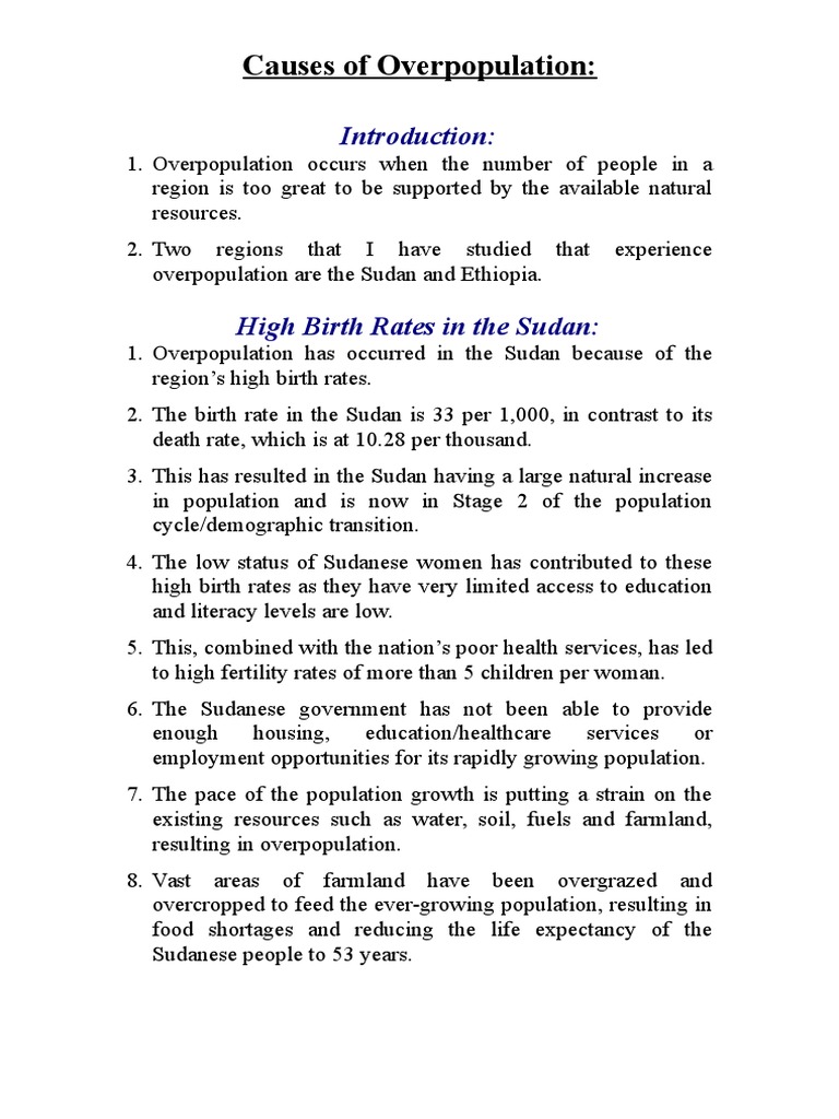 Causes of Overpopulation | Human Overpopulation | Birth Rate