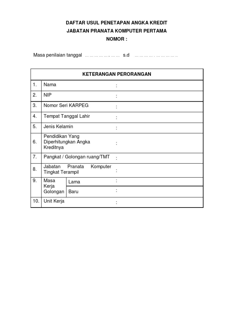 Dupak Pranata Komputer Pertama | PDF