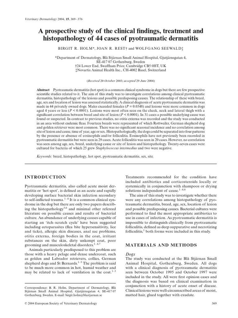 A Prospective Study of The Clinical Findings, Treatment and ...