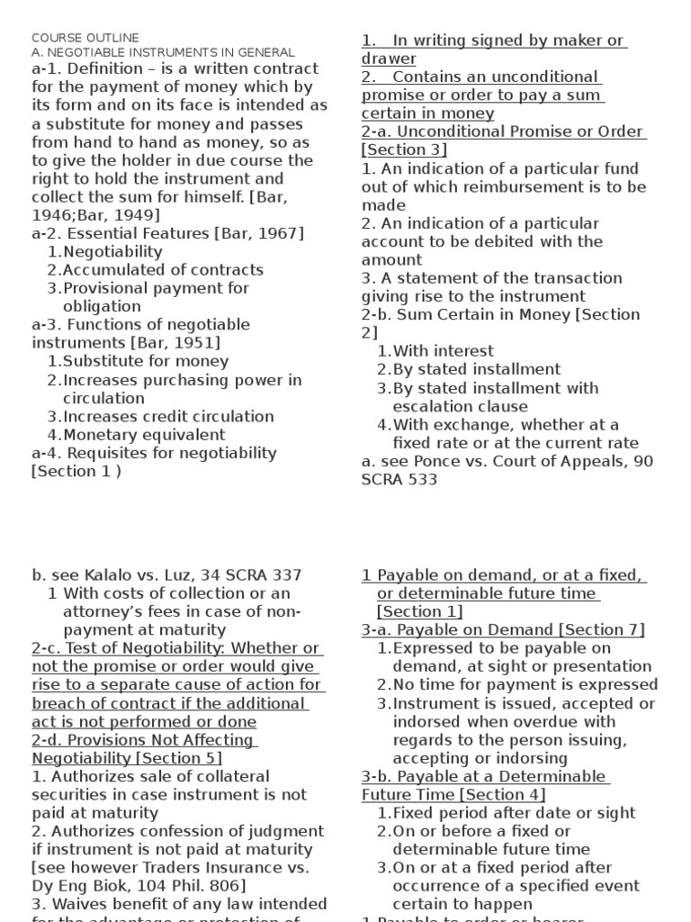 Negotiable Instruments Law | PDF | Negotiable Instrument | Civil Law ...