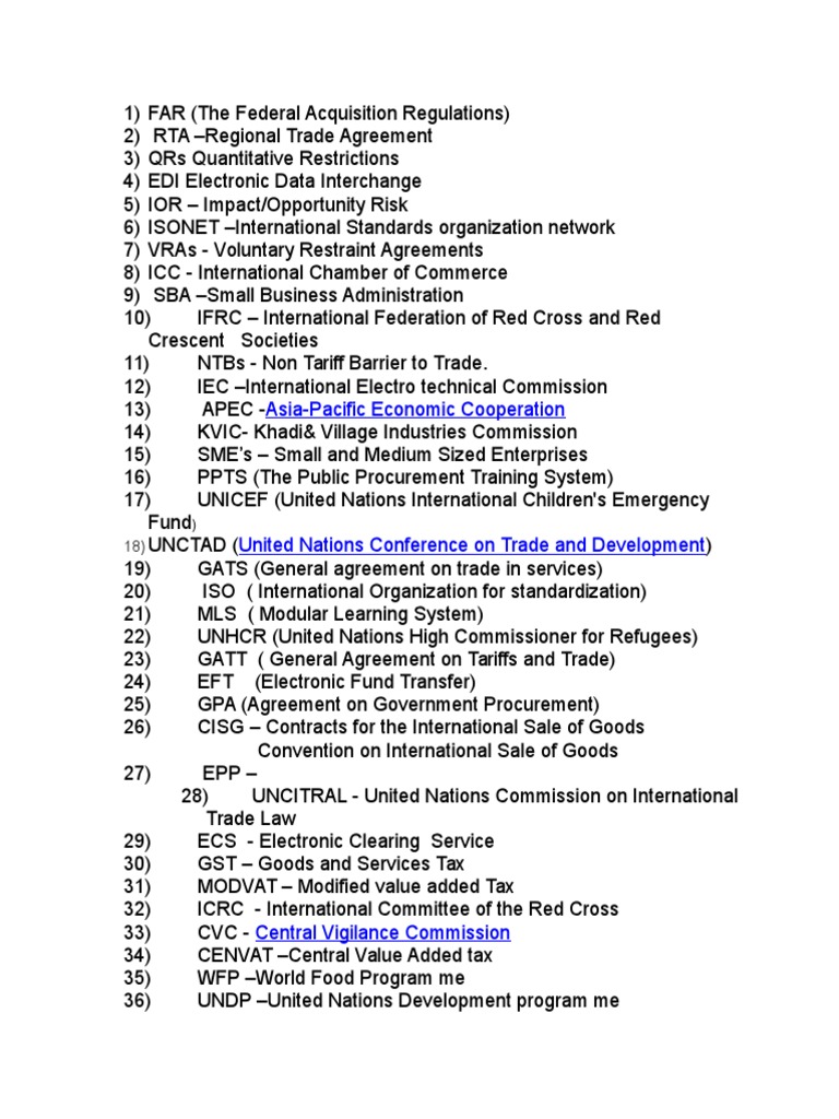 Key Trade and Regulatory Terms Explained | PDF