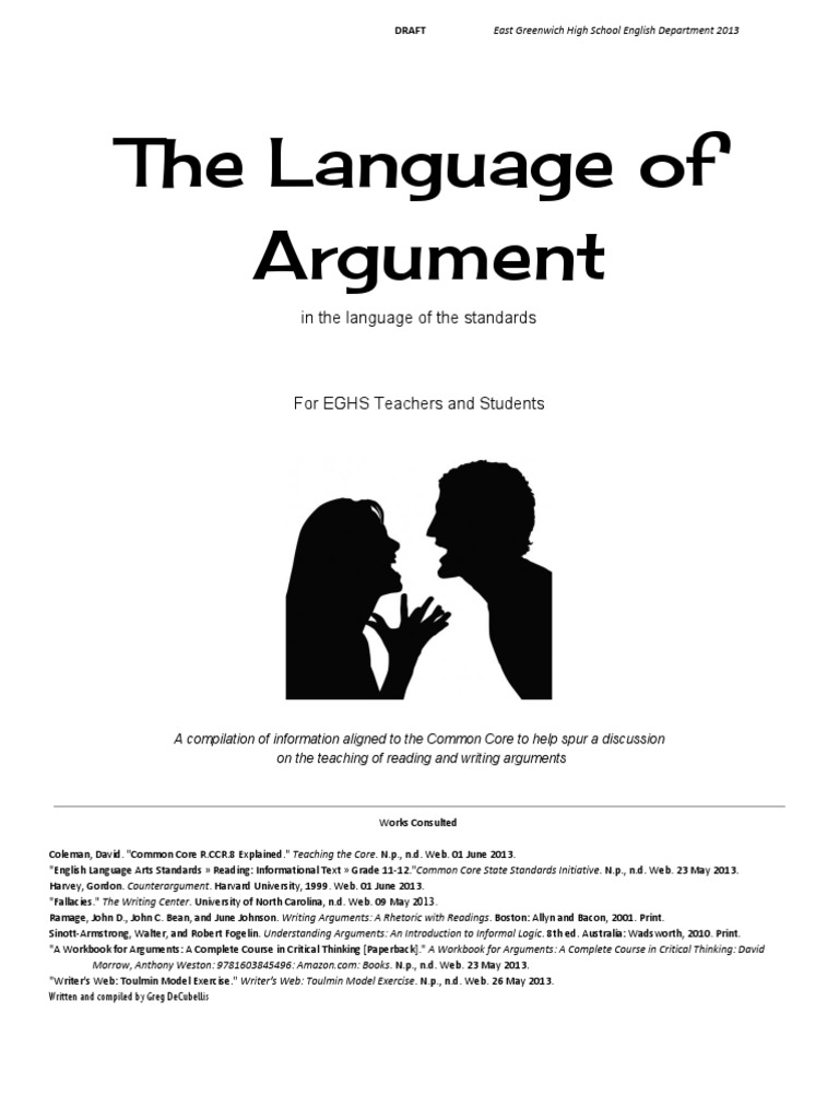 The Language of Argument For Teachers and Students | PDF | Argument ...
