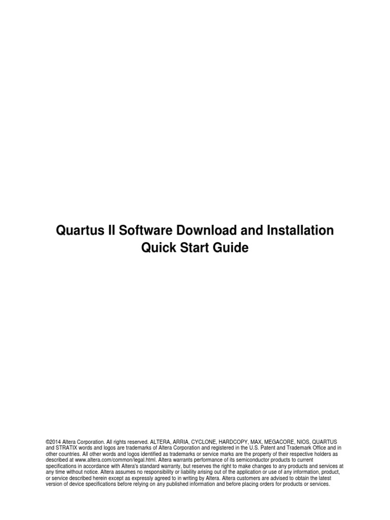 Quartus II Software Download and Installation Quick Start Guide | PDF ...