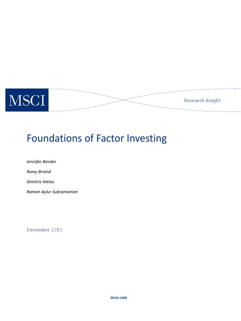 Foundations of Factor Investing | PDF | Stock Market Index | Beta (Finance)