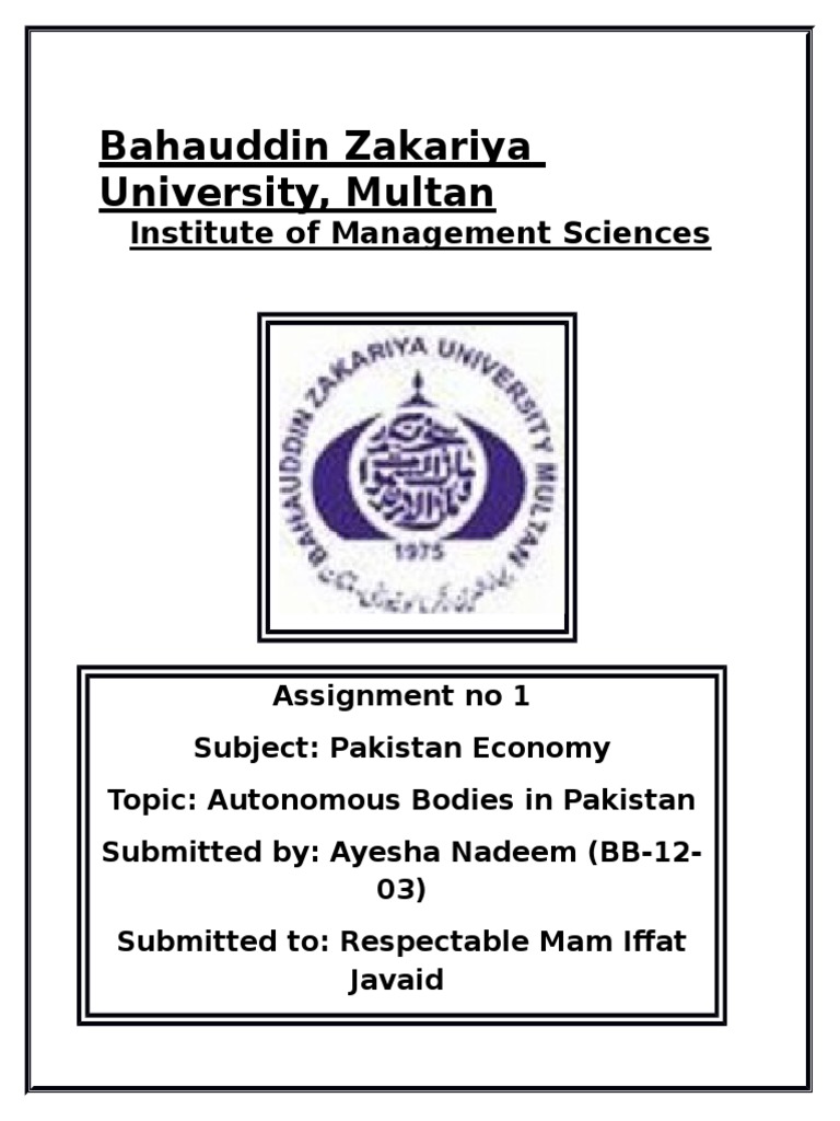 Autonomous Bodies in Pakistan | PDF | Islamabad | World Politics
