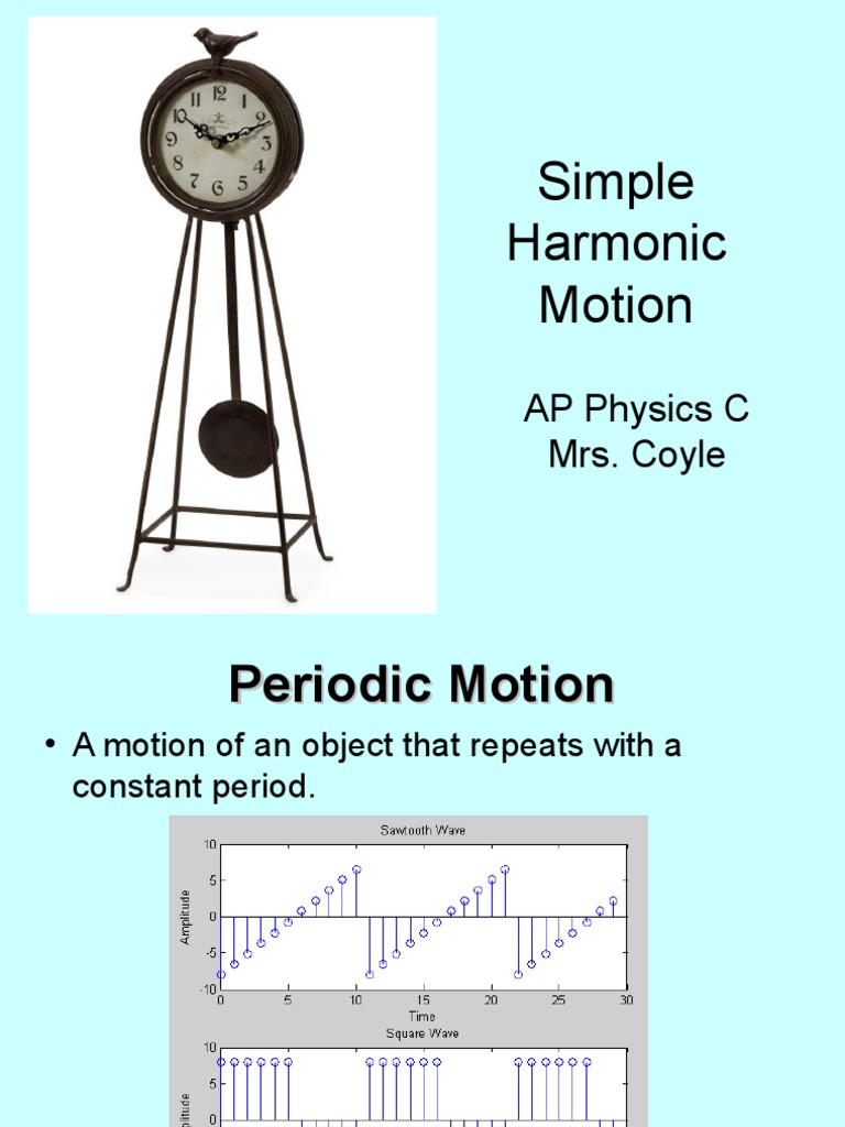 AP Physics C: Simple Harmonic Motion | PDF | Motion (Physics ...