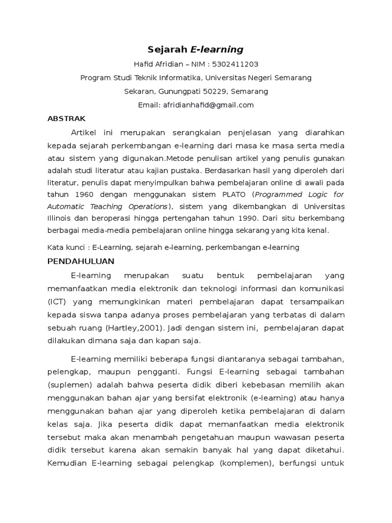 Sejarah Elearning | PDF