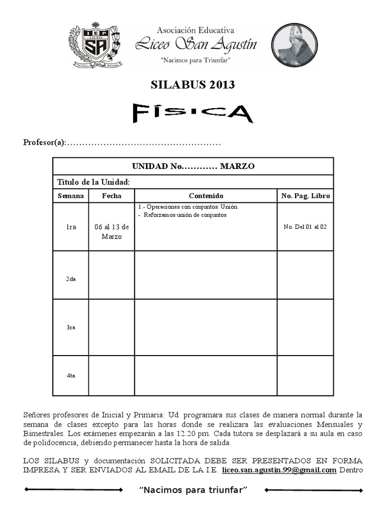 Modelo de Silabus | PDF