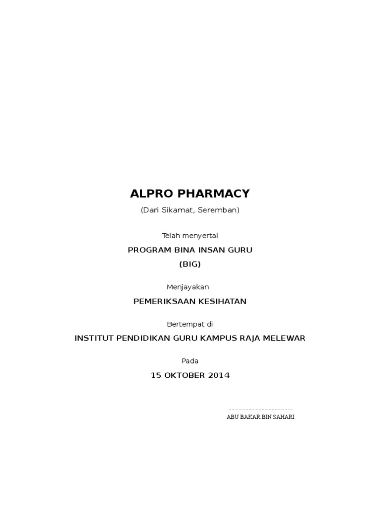 Farmasi Alpro | PDF