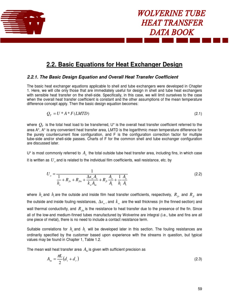 Heat Exchanger Design Equations | PDF | Heat Exchanger | Heat