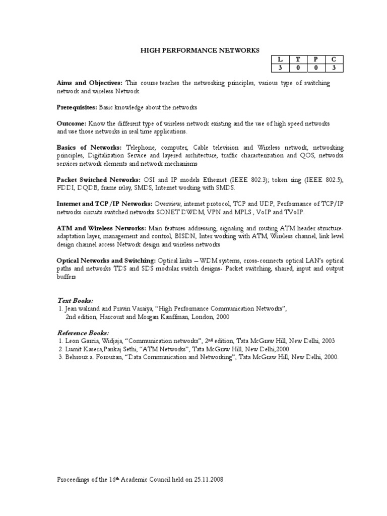 High-Performance-Networks TH 1.00 Ac16 | PDF