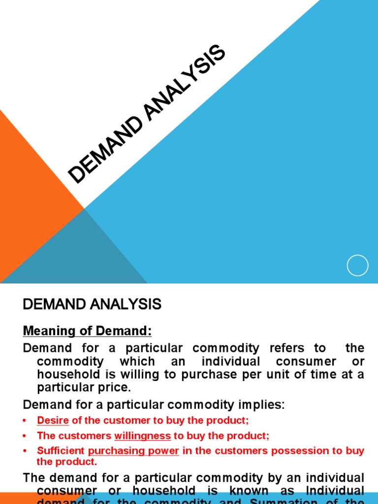 Demand Analysis | PDF | Demand | Price Elasticity Of Demand