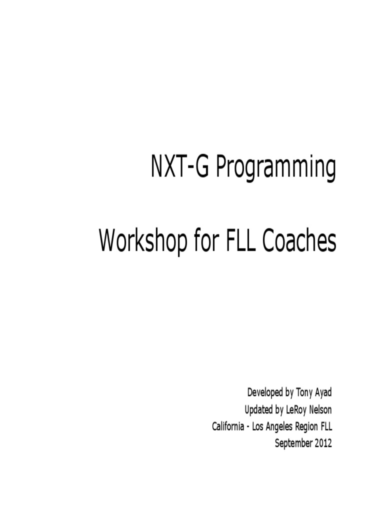 NXT Programming | PDF | Computing | Computing And Information Technology