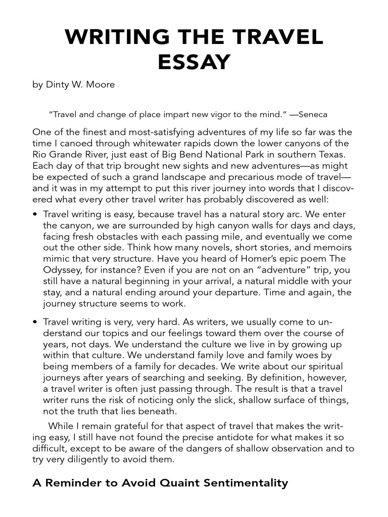 Writing The Travel Essay | PDF | Travel Literature | Foods