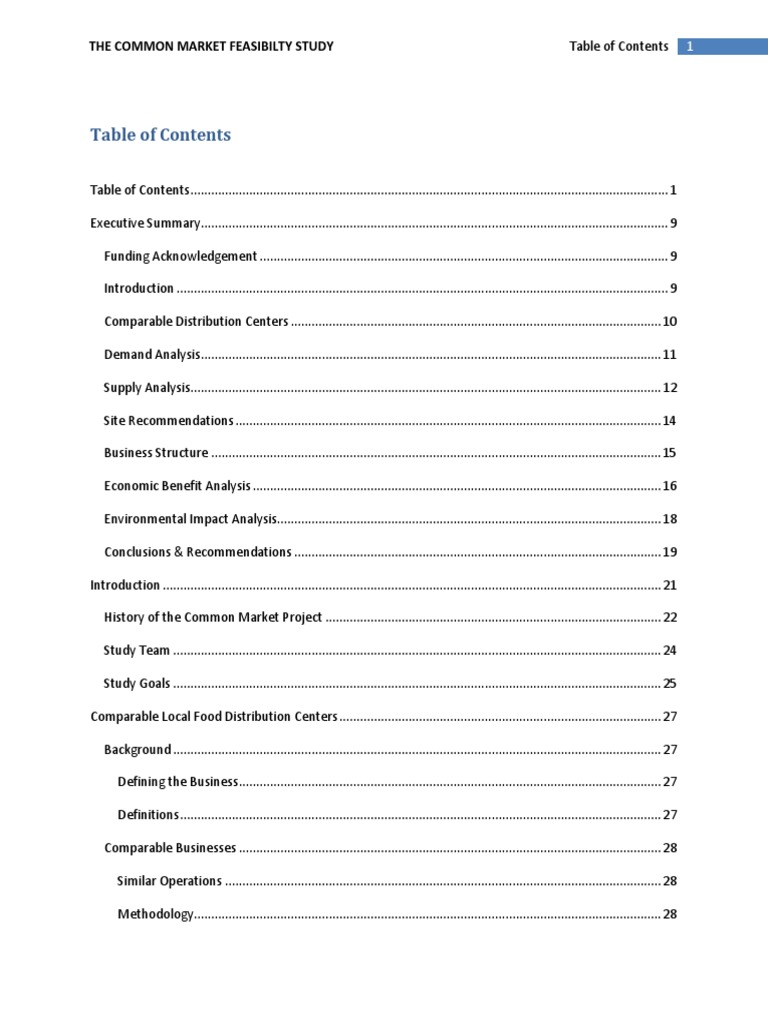 Common Market Feasibility Study | PDF | Local Food | Feasibility Study