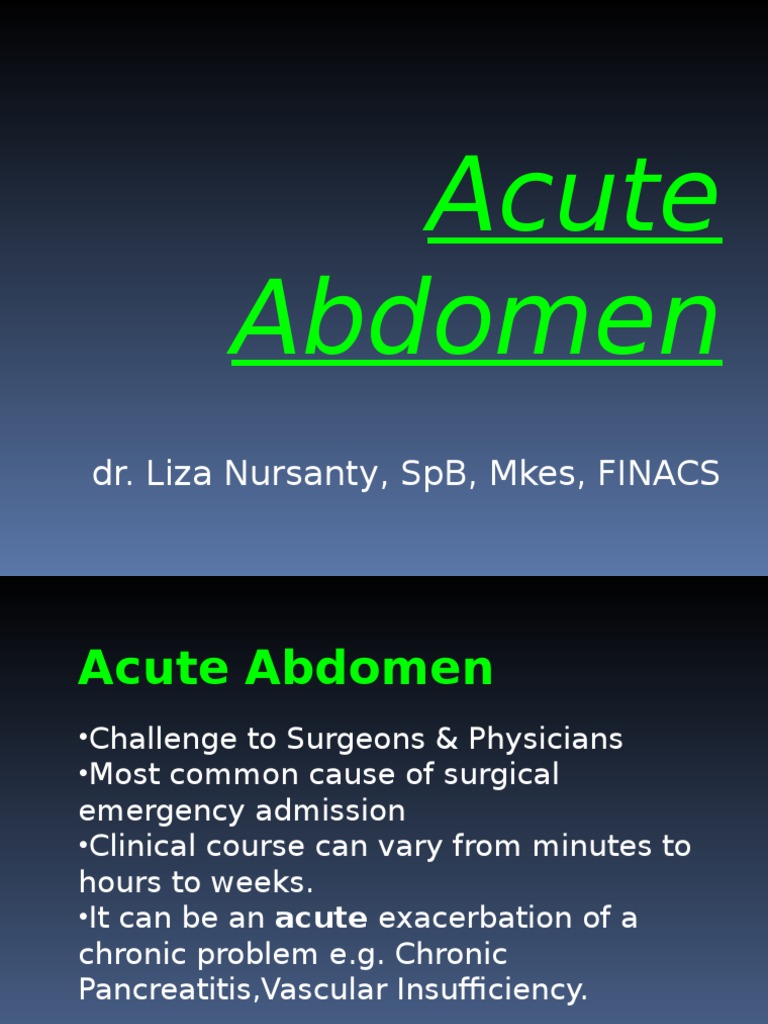 Acute Abdomen, Nyeri Akut Abdomen | PDF | Digestive Diseases | Abdomen
