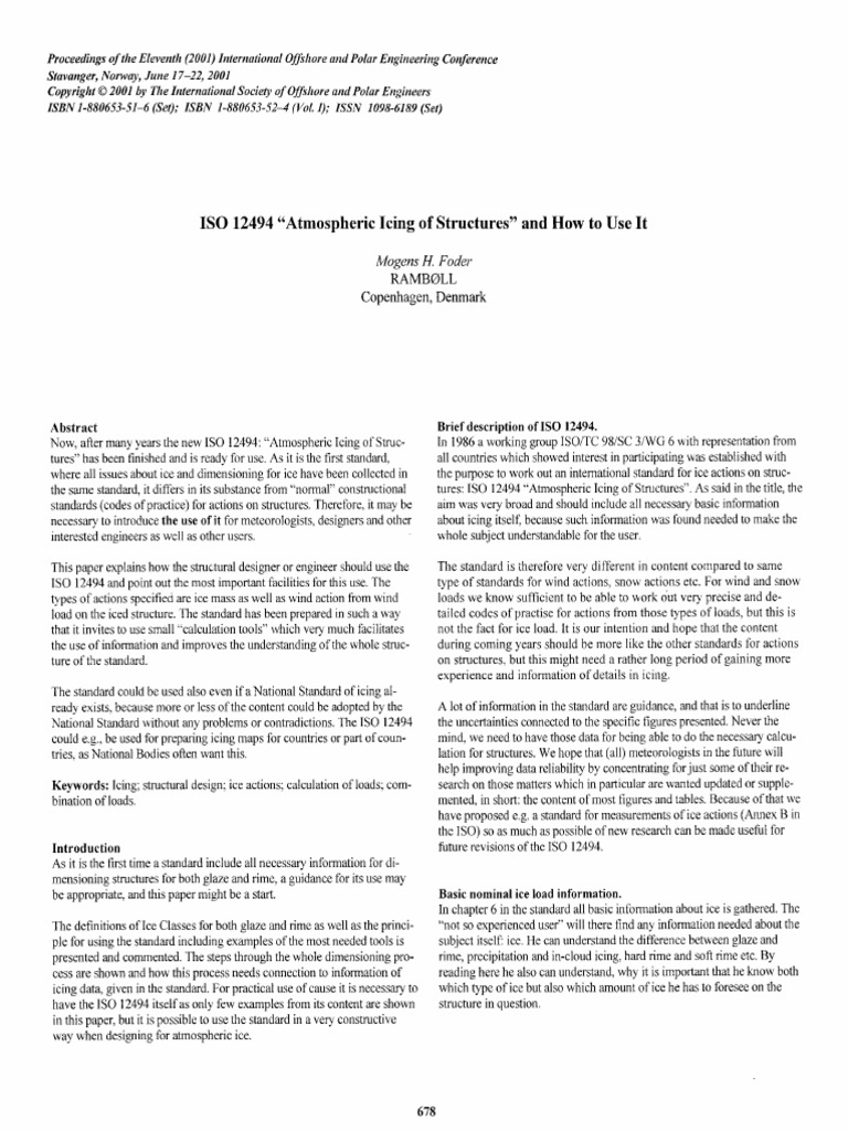 How To Use ISO 12494 Atmosperic Icing For Structures PDF | PDF
