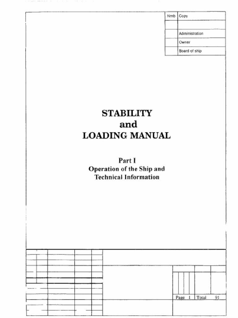 Stability & Loading Manual For Ships | PDF