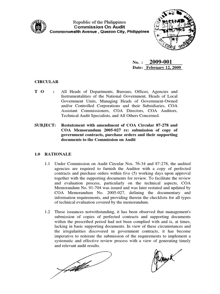 COA Cir No. 2009-001-Submission of Pos, Contracts | PDF | Real Estate ... COA Cir No. 2009-001-Submission of Pos, Contracts | PDF | Real Estate ...