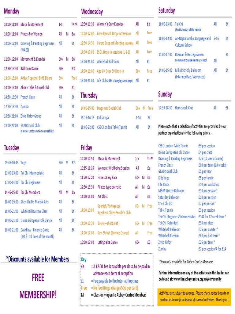 Community Activity Leaflet (Spring 2015) | PDF | Westminster | Wellness