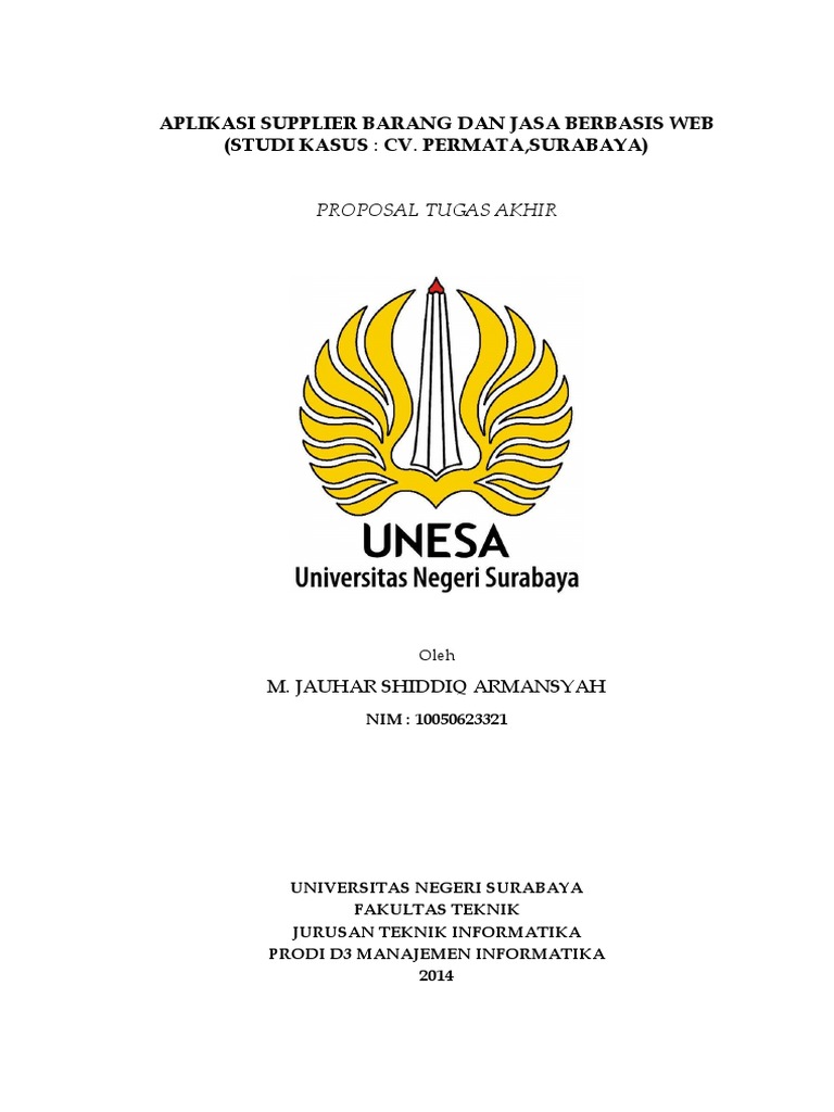 Proposal TA D3 MI UNESA PDF | PDF