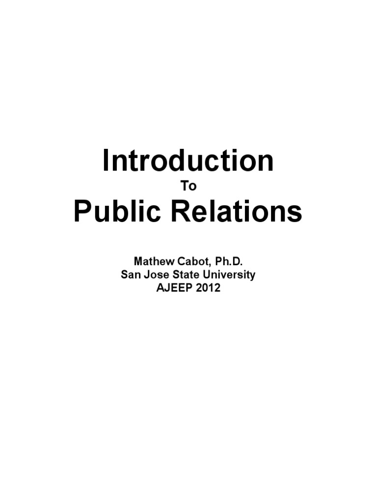 Introduction To PR | PDF | Public Relations | Qualitative Research