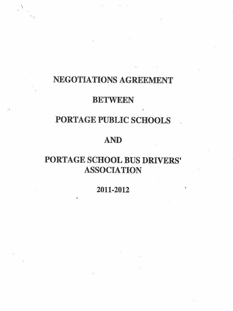Negotiations Agreement: Portage School Bus Drivers' | Download Free PDF ...