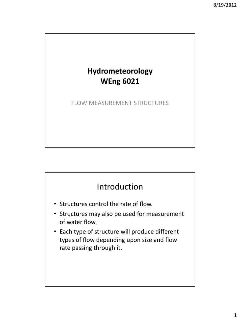 Flow Measurement Structures Overview | PDF | Fluid Mechanics | Civil ...