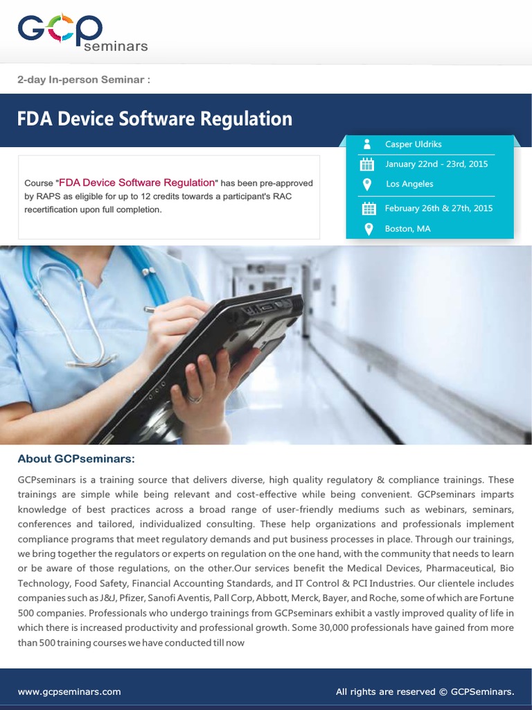 FDA Device Software Regulation | PDF | Regulatory Compliance | Food And ...