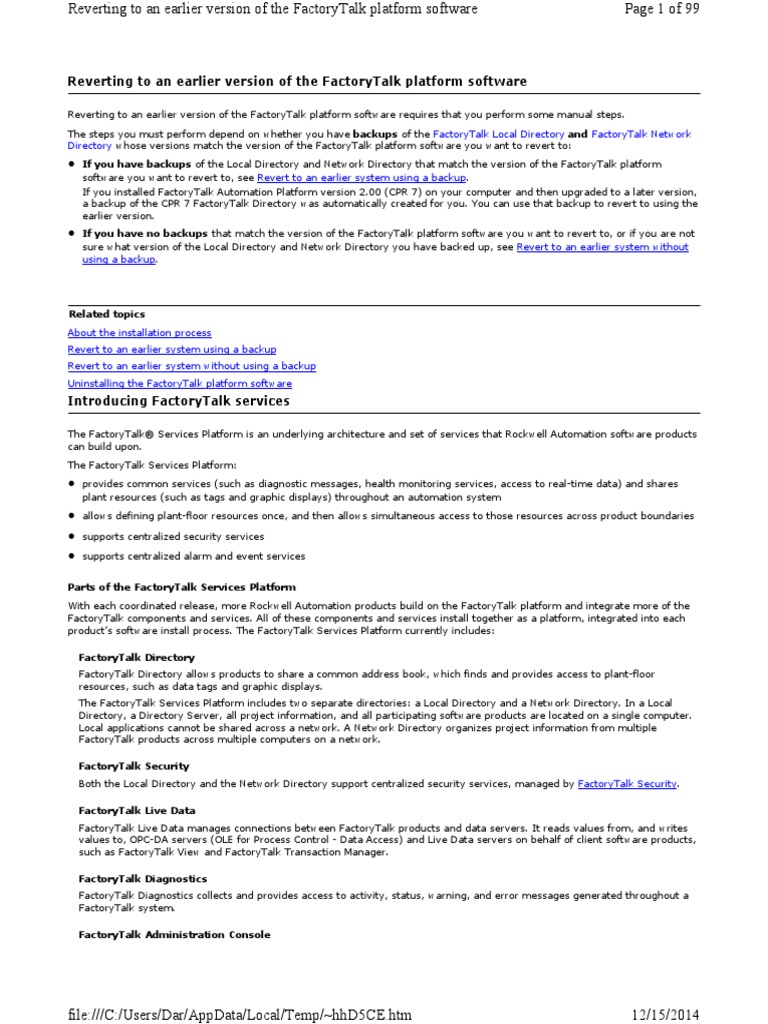 Factory Talk | PDF | Server (Computing) | Application Software