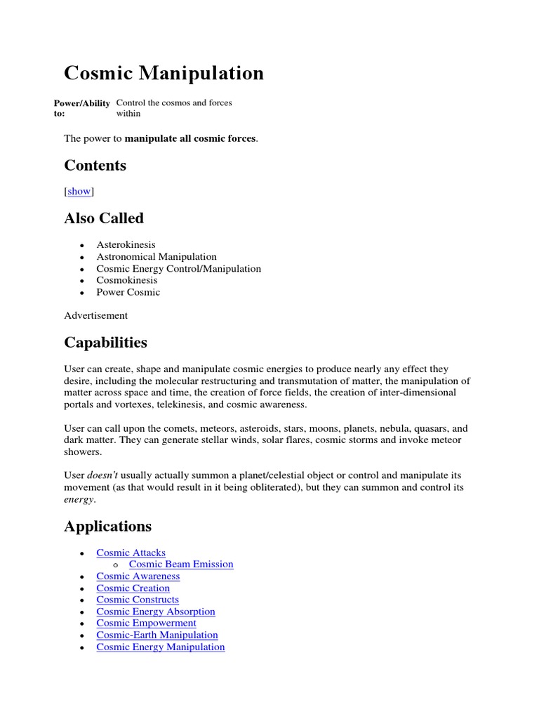 Cosmic Manipulation | PDF | Matter | Meteoroid