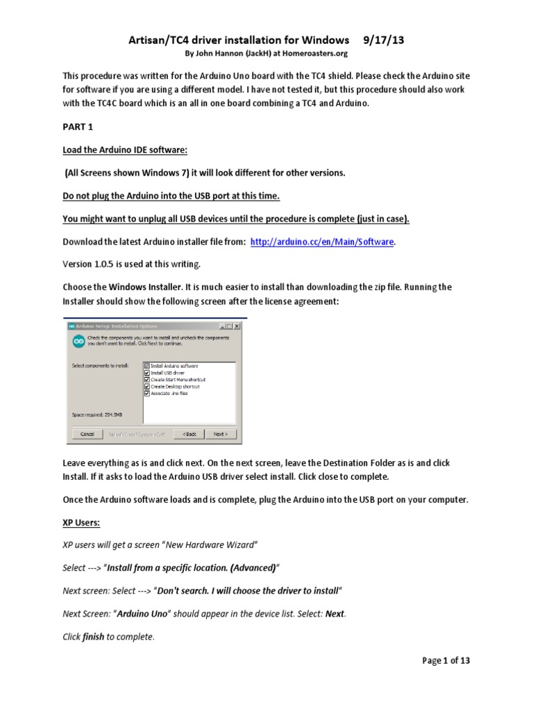 Arduino TC4 Artisan Setup | PDF | Arduino | Library (Computing)