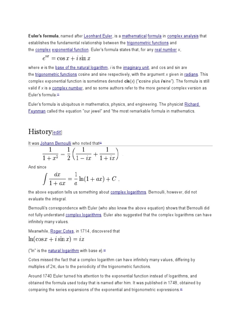 Euler's Formula | Trigonometric Functions | Complex Number