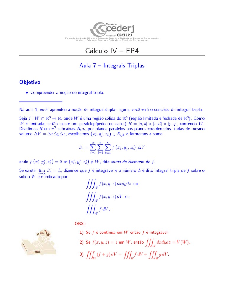 Integrais Triplas em Cálculo IV | PDF | Duração | Quantidades físicas