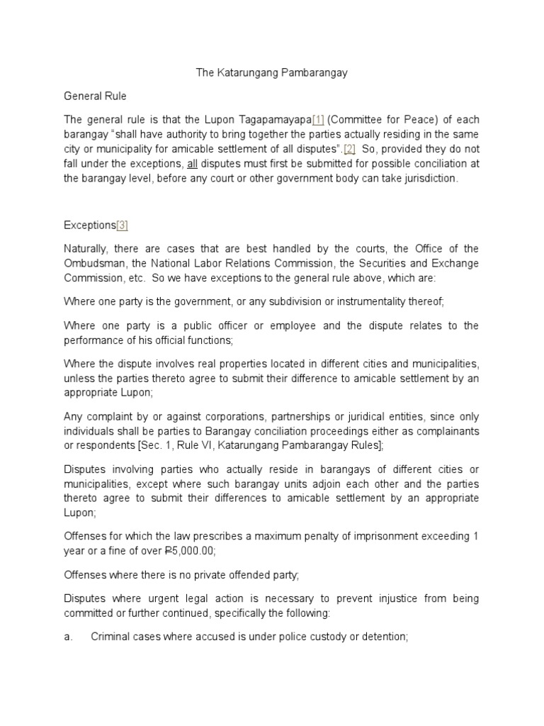 Understanding Katarungang Pambarangay Rules | PDF | Mediation | Complaint