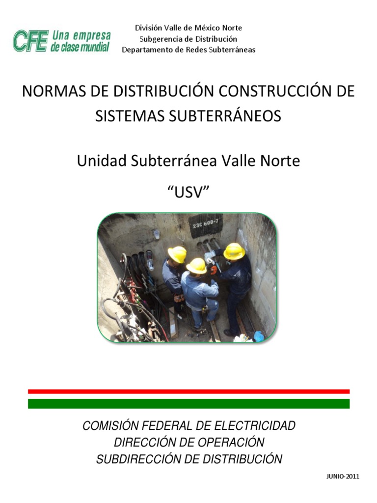 Normas CFE para Sistemas Subterráneos | PDF | Transformador | Rieles