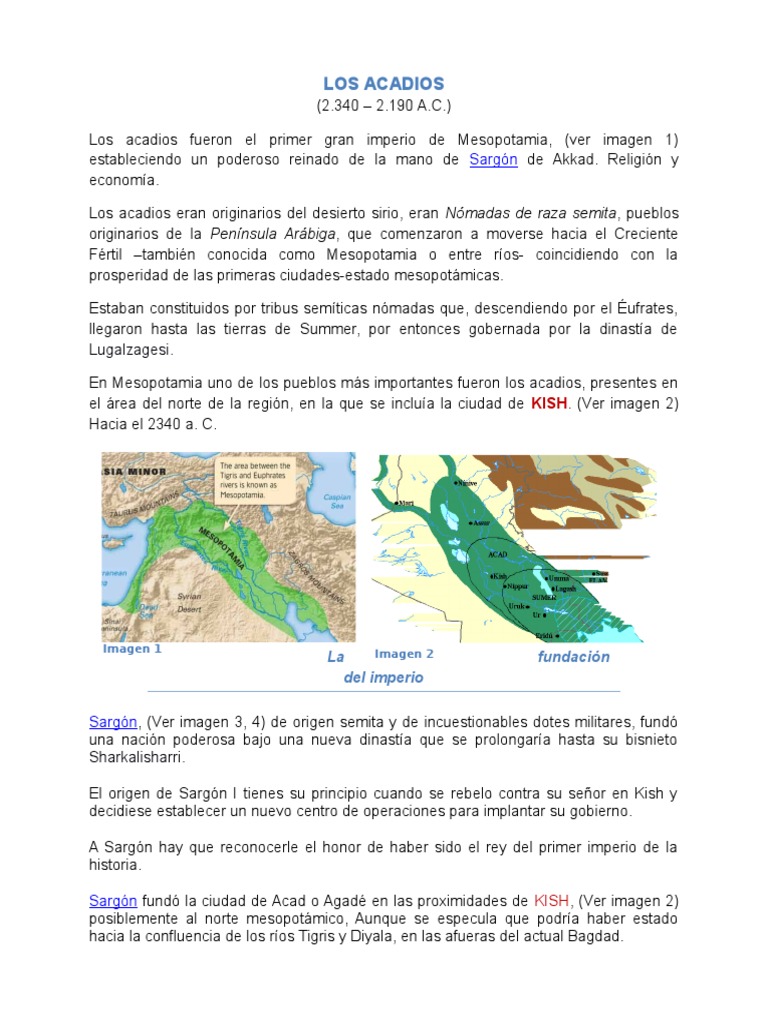 El Imperio Acadio: Origen y Desarrollo | PDF | Mesopotamia | Sumeria