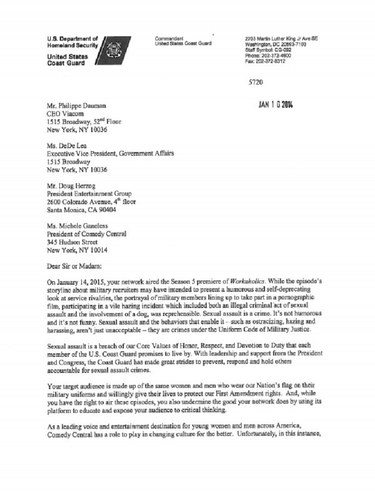 Workaholics Coast Guard Letter 01 | PDF