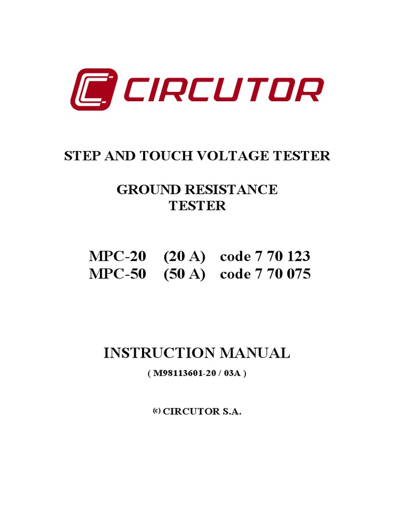MPC-20 MPC-50 Indirect Earth Simulator Manual | PDF | Power Supply | Switch