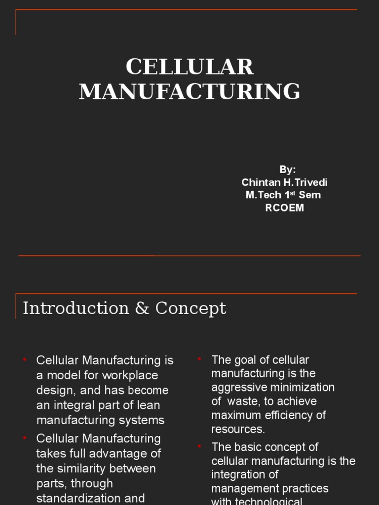 Cellular Manufacturing | PDF | Engineering | Production And Manufacturing