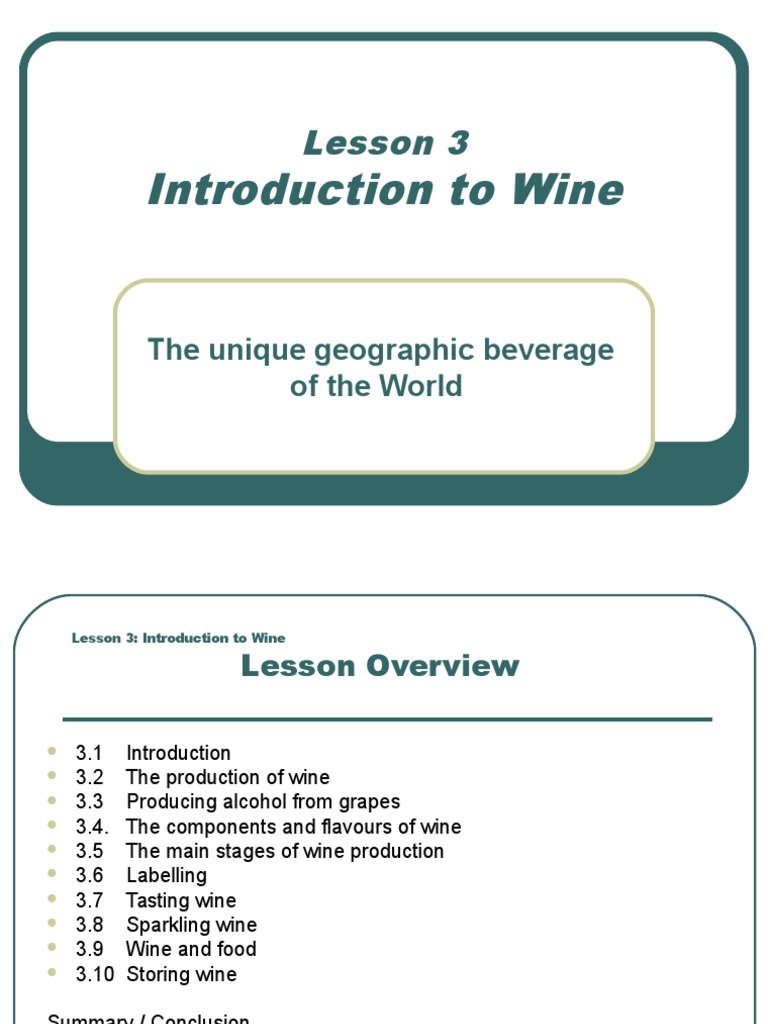 Introduction to Wine Basics | PDF | Fermentation In Winemaking | Wine