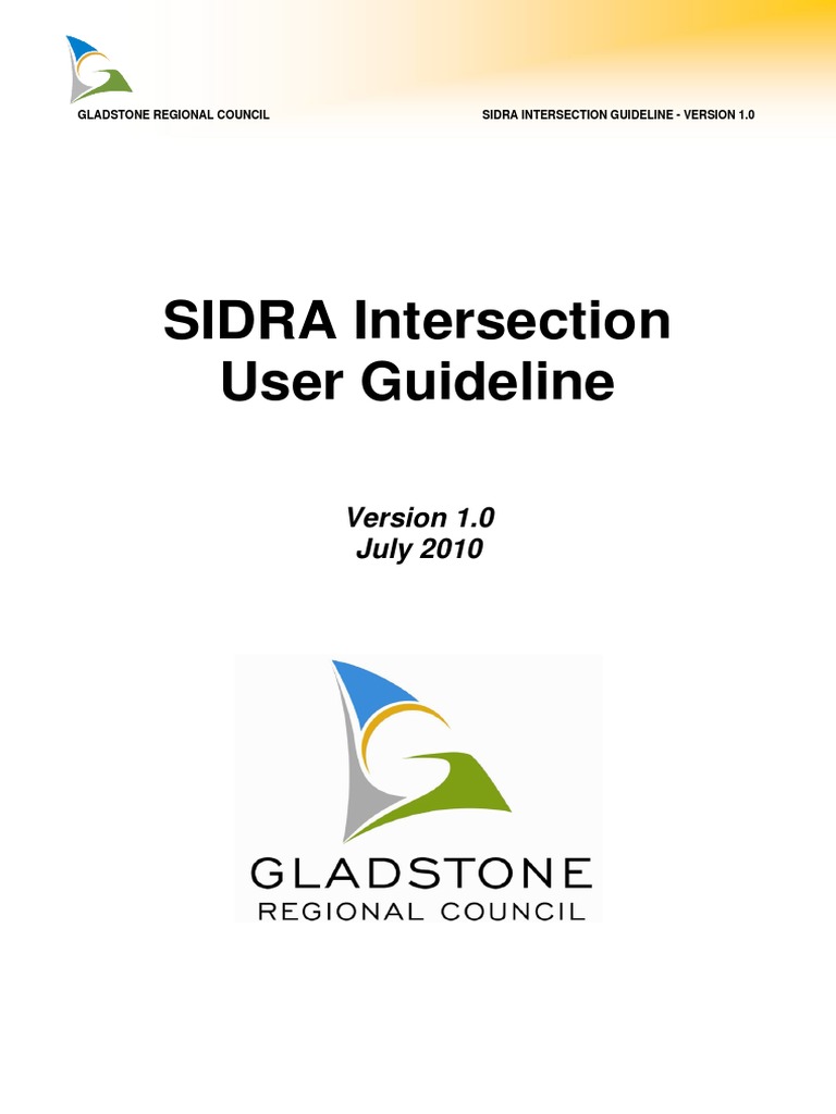 Sidra Intersection Guideline Adopted Pdf Traffic Road Transport