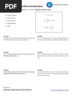 Worksheet No. 6 Uniformly Accelerated Motion | PDF